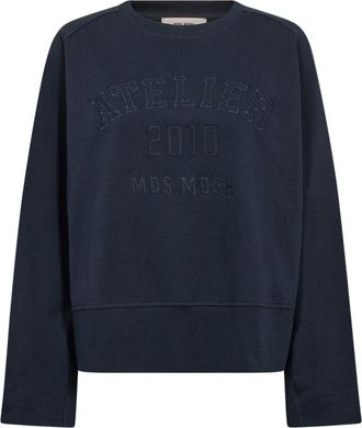 Mos Mosh MOS Mosh, Femme, Sweatshirts et sweats &agrave; capuche, Bleu, Taille: 42 FR Abel Crew Neck Sweat