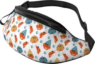 Generic Umh&auml;ngetaschen Multifunktionale Lauftasche Krabben, Garnelen, Jakobsmuscheln Mit Rei&szlig;verschluss Handytasche Tasche F&uuml;r Aktivit&auml;ten Laufen Damen 14X35C
