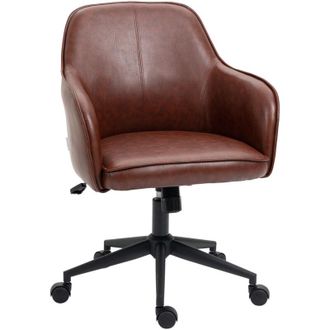 Vinsetto Vinsetto - B&uuml;rostuhl mit Wippfunktion, Rollen, Schreibtischstuhl mit Kunstlederoptik, 83-91 cm H&ouml;henverstellbarer Drehstuhl f&uuml;r Wohnzimmer, bis 120