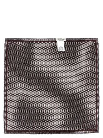 Brunello Cucinelli Silk Double-Face Geometric Scarf - Gray