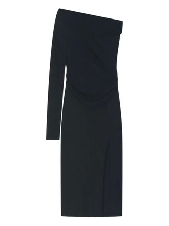 &Aacute;eron Sophia one-sleeve split midi dress - Schwarz