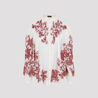 Etro Etro Pleates Band Collar Shirt