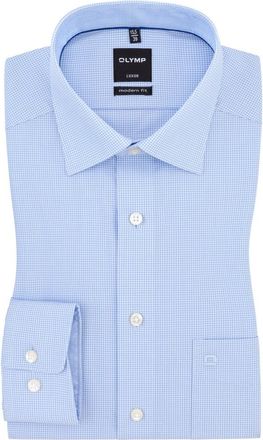 Olymp Luxor Modern Fit Hemd mit Kleinkaromuster und Brusttasche in