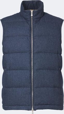Eleventy Veste doudoune sans manches en laine, coton et cachemire