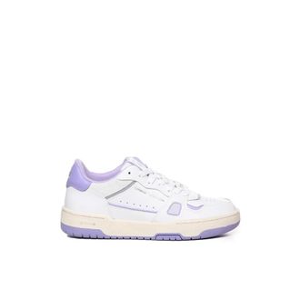 Crime London Wei&szlig;e Ledersneakers mit Lila Akzenten - - Shoes - Damen - Wei&szlig; - 38 EU