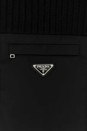 Prada Mens Black Wool Scarf Nero Wswv Sciarpe E Foulard Scarfs