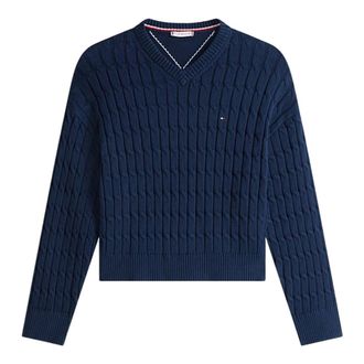 Tommy Hilfiger Femme, Pulls, Bleu, Taille: 40 FR Pull Relaxed Fit