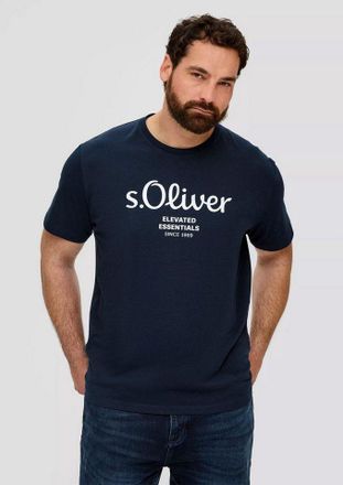 s.Oliver T-Shirt Casual (2-tlg) mit Rundhals-Ausschnitt, kurzarm, Logo-Aufdruck im 2er Pack