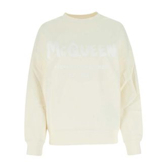 Alexander McQueen Elfenbein Baumwolle Oversize Sweatshirt - - Sweatshirts & Hoodies - Damen - Wei&szlig; - XS