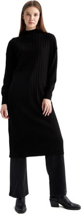 DeFacto Langarm Triko Kleid f&uuml;r Damen Black,S