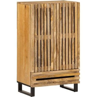 vidaXL Highboard 60x34x100 cm Raues Massivholz Mango vidaXL