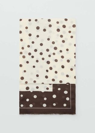 Mango Foulard imprim&eacute; &agrave; pois chocolat - Femme - Taille unique - MANGO