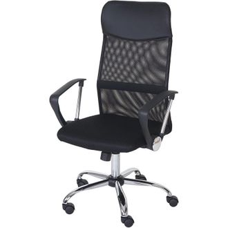 Hhg Fauteuil/siège de bureau Oslo, ergonomique, simili-cuir/filet, noir