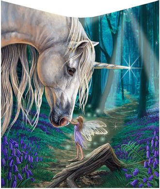 Nemesis Now Blau Lisa Parker Fairy Whispers Einhorn-Überwurf, Polyester, 160 cm