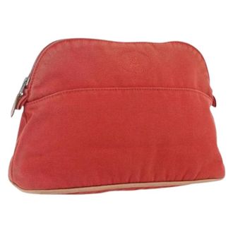 Herm&egrave;s Pochette en toile Pre-owned - Femme - Pre-owned - Rouge - Taille: ONE Size