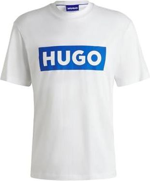 HUGO BOSS Hommes Nico T-Shirt en Jersey de Coton à Logo imprimé Bleu