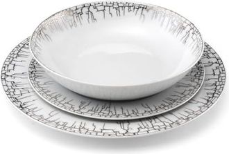 Medard De Noblat M&Eacute;DARD DE NOBLAT - Service de vaisselle - Club - Porcelaine - Lot de 18 assiettes - Gris