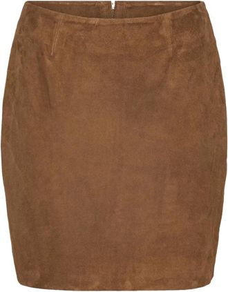 Rotate Rotate Birger Christensen, Femme, Jupes, Brun, Taille: 42 FR Mini-jupe en daim