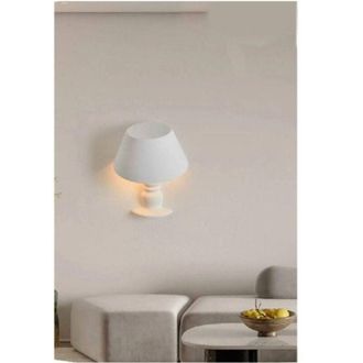 Trade Shop Trade Shop - lackierbare wandlampe aus gips in form einer wandleuchte E14-ANSCHLUSS GS-E84