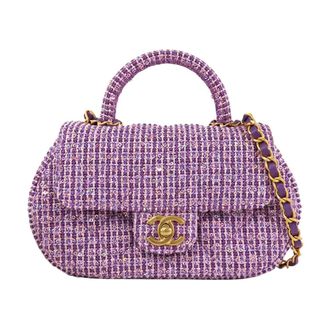 Chanel Sac Mini Flap Sequin Tweed Pre-owned - Femme - Pre-owned - Violet - Taille: ONE Size