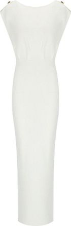 Elisabetta Franchi ROBE RED CARPET TRICOT IVOIRE ELISABETTA FRANCHI