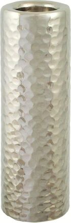 Creativ Home Aluminium- TEELICHTHALTER, Hammered. Kerzenständer rund, gehämmert 20 x 6 cm