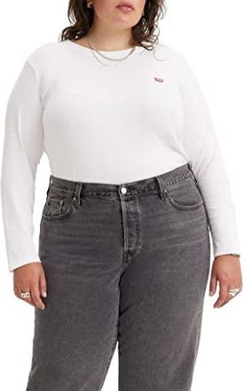 Levi's Plus Size Long-Sleeve Baby Tee T-Shirt Femme, White +, 2XL