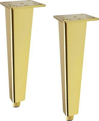 Generic 2 St&uuml;ck Metall-M&ouml;belf&uuml;&szlig;en, Verstellbare Quadratische Schrankbeine, Verdicktes Aluminium, Robuste Tisch Stuhlbeinverl&auml;ngerungen, Mit Fu&szlig;schutzkappe(Gol