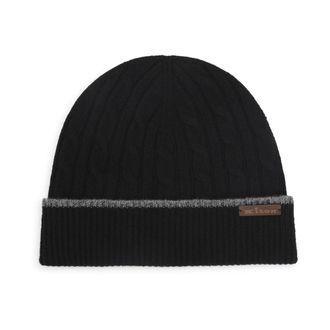 Kiton Homme, Accessoires, Noir, Taille: ONE Size Bonnet &agrave; mailles torsad&eacute;es