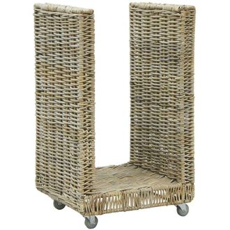 Aubry Gaspard Aubry Gaspard - Porte-bûches à roulettes en poelet gris