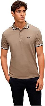 BOSS Hommes Paddy Polo Paddy en piqu&eacute; de Coton avec sous-col logot&eacute;