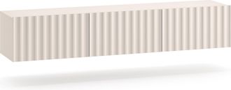 Selsey TV Schrank Lowboard Board Sideboard Fernsehtisch Fernsehschrank 170 cm Mit Gerillten Fronten Soft Close H&auml;ngend Hellbeige Derriva