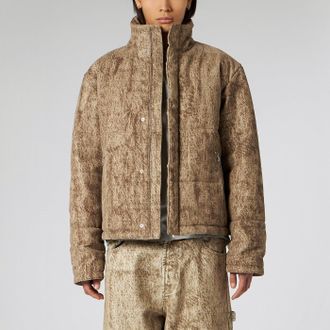 1989 STUDIO 1989er Daunenjacke aus bedrucktem Camouflage-Denim