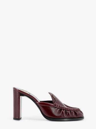Saint Laurent Le Loafer leather sandals with metal Cassandre logo - SAINT LAURENT - gender_Woman