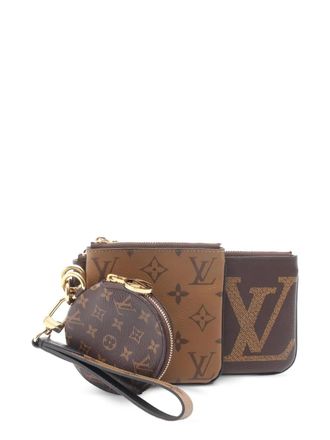 Louis Vuitton pochette &agrave; design trio monogramm&eacute; (2020) - Marron