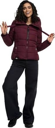 Navahoo B930 Veste dhiver matelass&eacute;e pour femme Col montant doubl&eacute;, rouge bordeaux, M