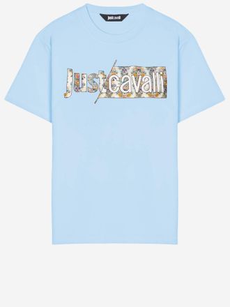 Just Cavalli Womens Cotton T-Shirt Light Blue T-Shirts & Jerseys
