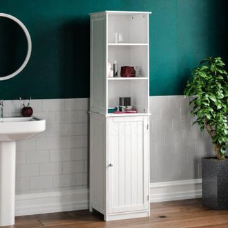 Home Discount Home Discount - Priano Stand-Schrank mit 1 Tür und 2 Regalböden, Badezimmermöbel, Weiß