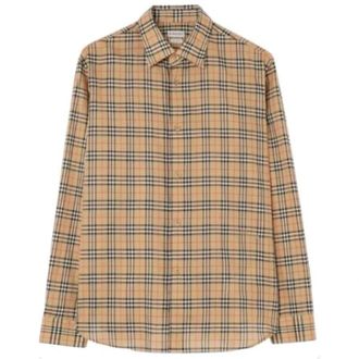 Burberry Homme, Chemises, Multicolore, Taille: L Chemise en Coton &agrave; Carreaux