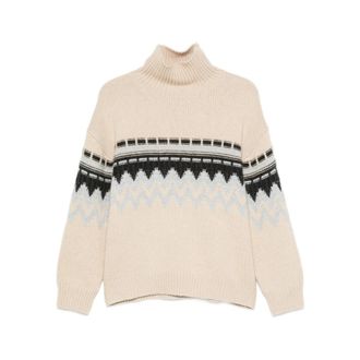 Allude Femme, Pulls, Beige, Taille: 38 FR Col roul&eacute;s