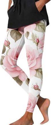 Generic Legging dentra&icirc;nement pour femme - Taille haute - 4 voies - Pantalon de course et de yoga - Bleu, Rose, 3XL