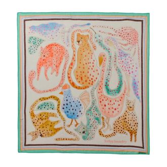 Lollys Laundry Femme, Accessoires, Multicolore, Taille: ONE Size &Eacute;charpe color&eacute;e &agrave; imprim&eacute; animal accessoire