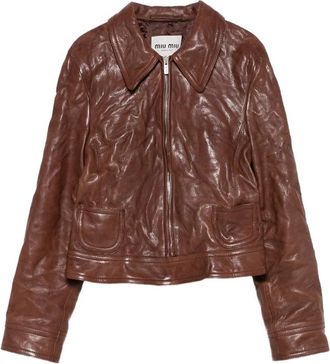 Miu Miu Crinkled Leather Jacket
