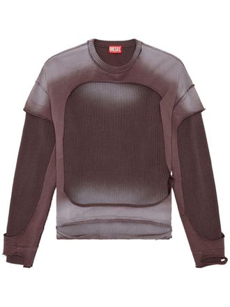 Diesel sweat en coton K-Osbert &agrave; effet us&eacute; - Gris