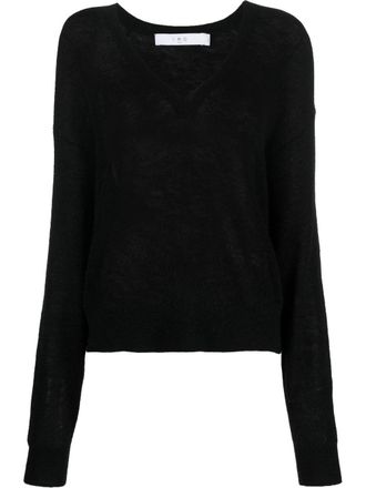 Iro pull en maille à col v - Noir