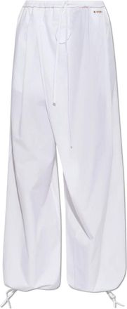 Marni Femme, Pantalons, Blanc, Taille: 40 FR Poplin Drawstring Pantalons