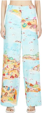 Marco Rambaldi Marco Rambaldi, Femme, Pantalons, Bleu, Taille: 42 FR Beach Printed Pants