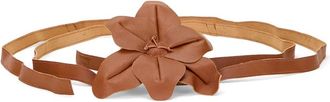 Oltre Femme, Accessoires, Brun, Taille: L/Xl Ceinture en cuir avec fleur