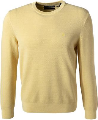 Marc O'Polo Herren Pullover gelb Baumwolle unifarben