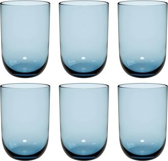 like. by Villeroy & Boch Villeroy & Boch Like Ice Longdrinkbecher Set 6 teilig, Farbglas eisblau, Füllmenge 385 ml